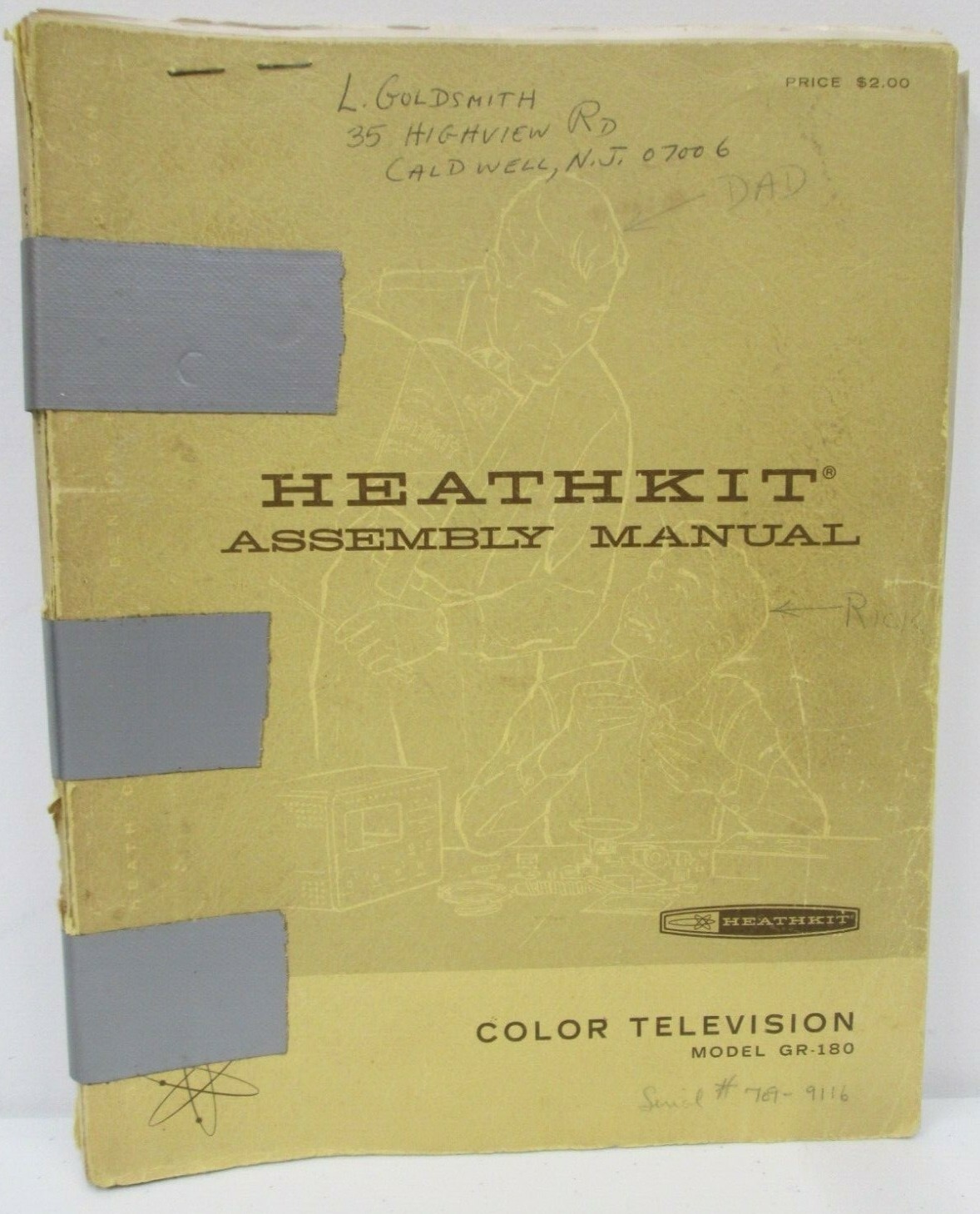 Heathkit Assembly Manual Color Television Set Model Gr-180 for sale ...