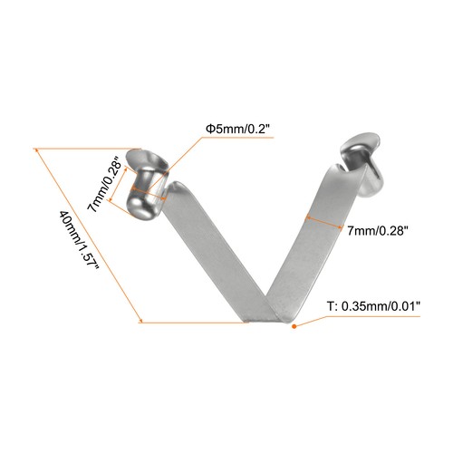 12pcs 40x7mm Double Button V-Shaped Paddle Snap Spring Clips Hollow ...