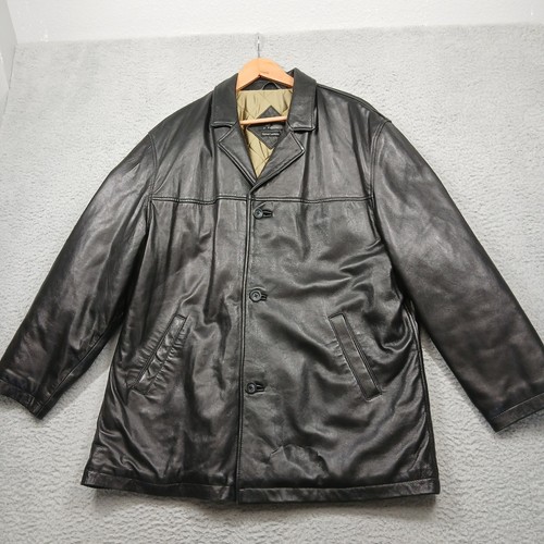 J Ferrar Men's Black Genuine Lambskin Leather Jacket Coat Large | eBay