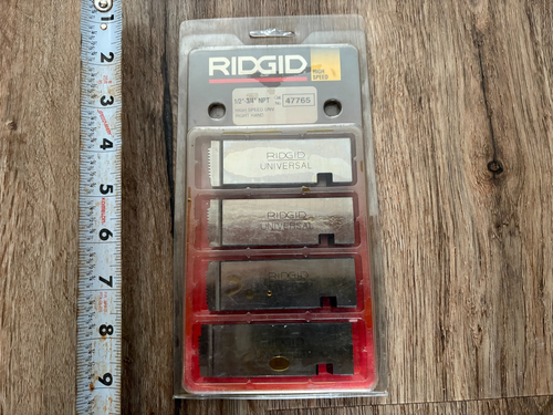 NEW Ridgid 1/2" - 3/4" NPT Dies Pipe Threading Machine 47765 High Speed ...