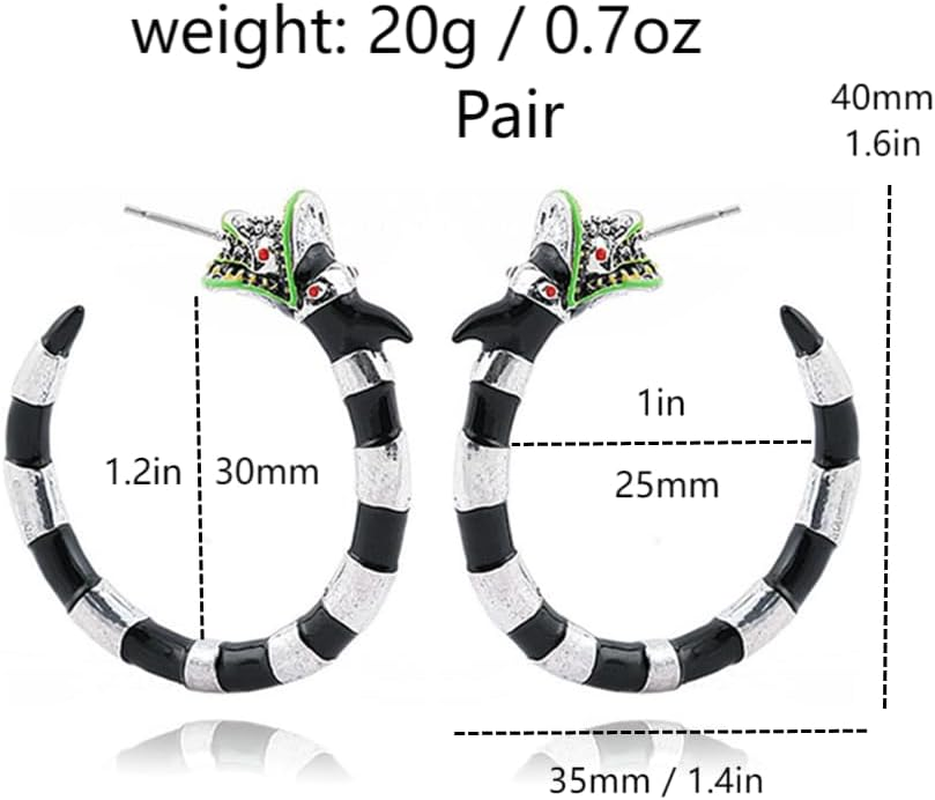 Beetle Sandworm Juice Hoop Earring - Coral Snake Earrings - Costume ...