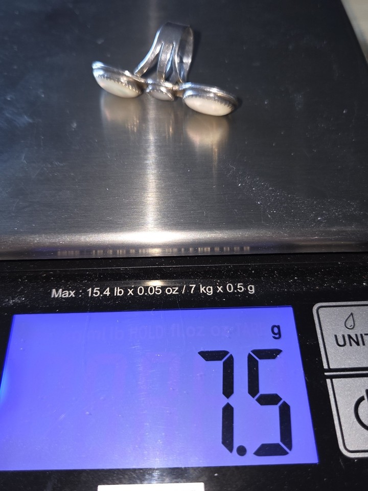 Vtg Sterling Silver Mop/Moonstone? Native American Ring. Size 5 Rare ...