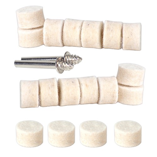 102pcs 13mm Wool Felt Polishing Buffing Round Wheel Shank Rotary Tool ...