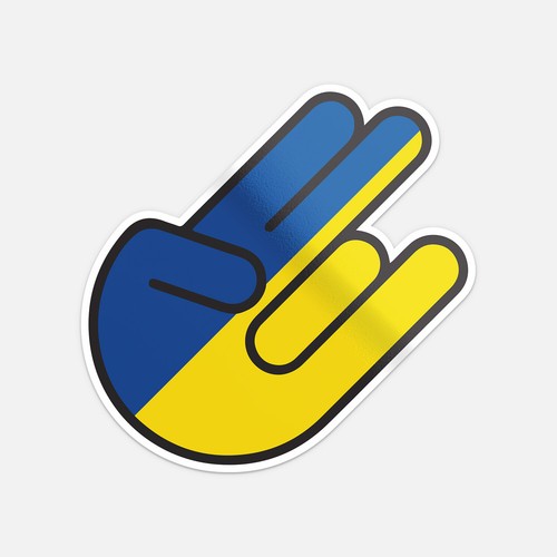Support Ukraine Hand Flag Car Bumper Vinyl Sticker Decal | eBay