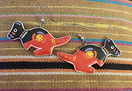 Aboriginal Flag Pride Hand Made Painted Kangaroo Earrings Koorie Murri ...