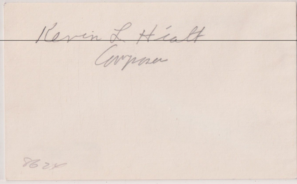 Autographed 3x5 Card Kevin Hiatt Guitarist/Composer/Poet/Author ...
