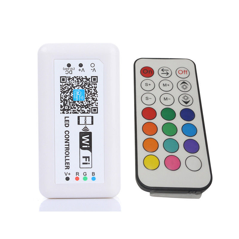 Wifi RGB/RGBW LED Controller Mini DC12V With RF 21Key/IR 24Key Remote ...