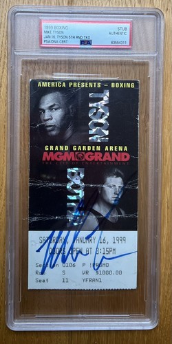 Mike Tyson Signed 1999 Boxing Match Ticket Stub vs Botha 5th Rnd TKO ...