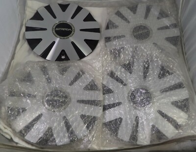 Strada Wheels Black / Silver Custom Wheel Center Cap Set 4 #P6047-2495 ...