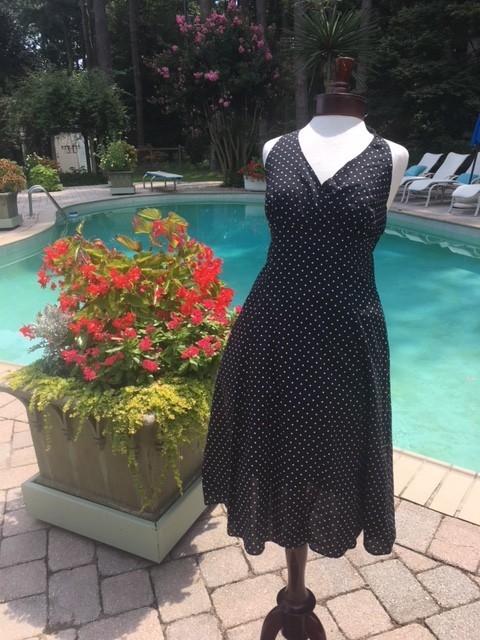 Liz Claiborne Halter Dress, Size 6 Petite, Black and White Polka Dots ...