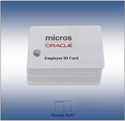 25 Genuine White Micros Oracle Magnetic Stripe Employee Swipe ID Cards ...