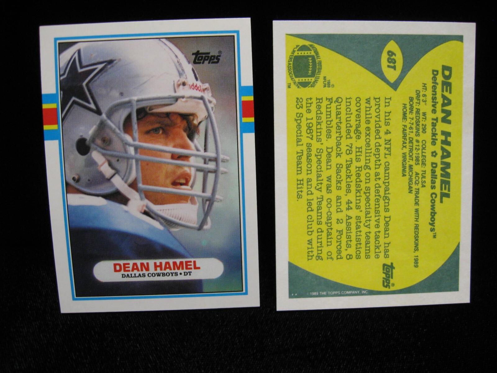 1989 Dean Hamel Dallas Cowboys Topps Traded #68T | eBay