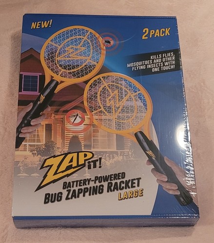 2Pcs Electric Mosquito Fly Swatter Handheld Zapper Racket Bug Pest ...