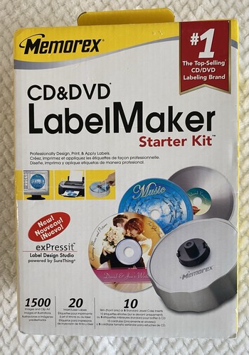 Memorex CD and DVD Label Maker Starter Kit with Label Design Software ...