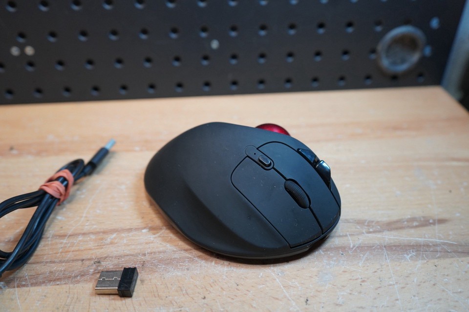 (S) Nulea M501 Wireless Trackball Mouse Easy Thumb Control RED BALL ...