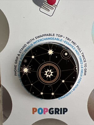 PopSocket STAR CHART Black Pop Grip Phone Stand With Swappable Top ...