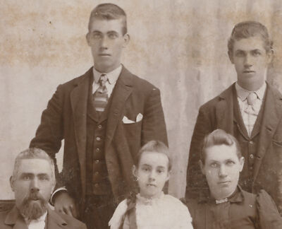 FAMILY PORTRAIT, 1896 STUDIO PHOTO OF PARENTS + CHILDREN | eBay