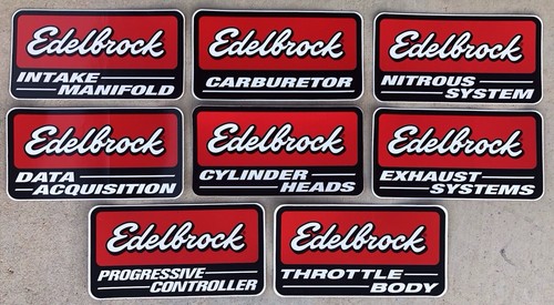 8 Edelbrock authentic original racing decals stickers NHRA NASCAR ...