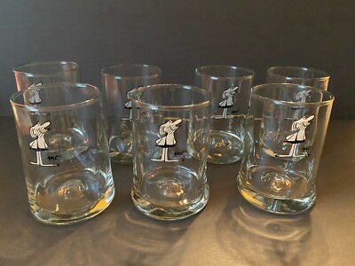 Vintage BC Comics Johnny Hart Bar Caveman Glasses Set of 7 Pinched ...