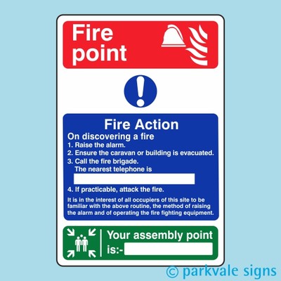 Caravan Fire Action Sign (522) | eBay UK