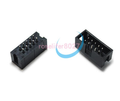 10PCS 2.54mm 10 Pin 2x5 Pin Double Row Straight Male Shrouded header ...