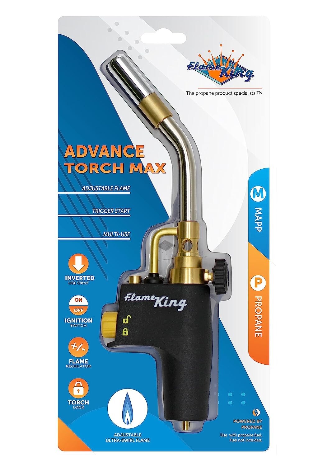 Flame King FK8500CGA High Intensity Propane Torch Head with Ultra Swirl ...