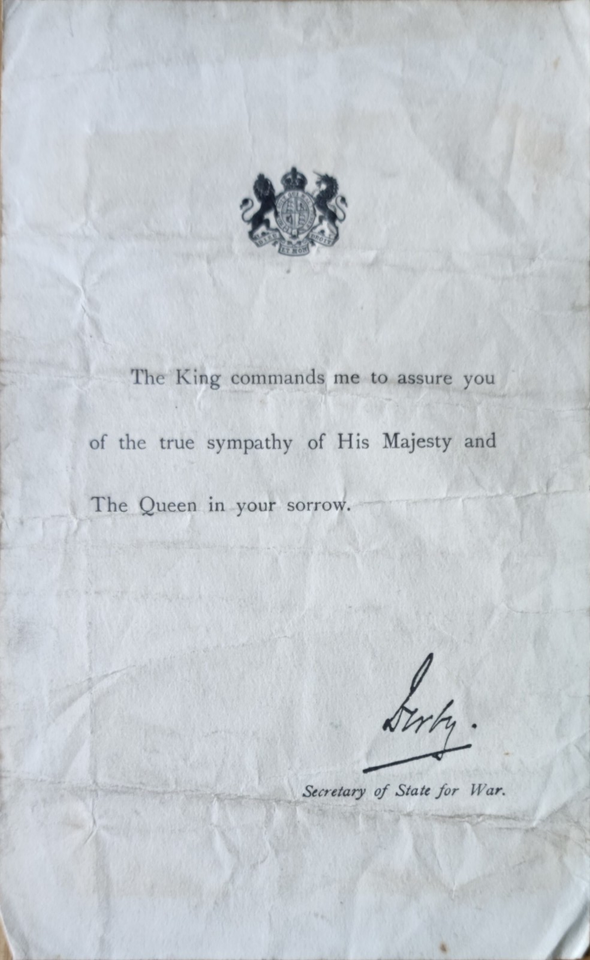 WW1 Bronze Memorial Plaque/Death Penny and Condolence Note Angus ...