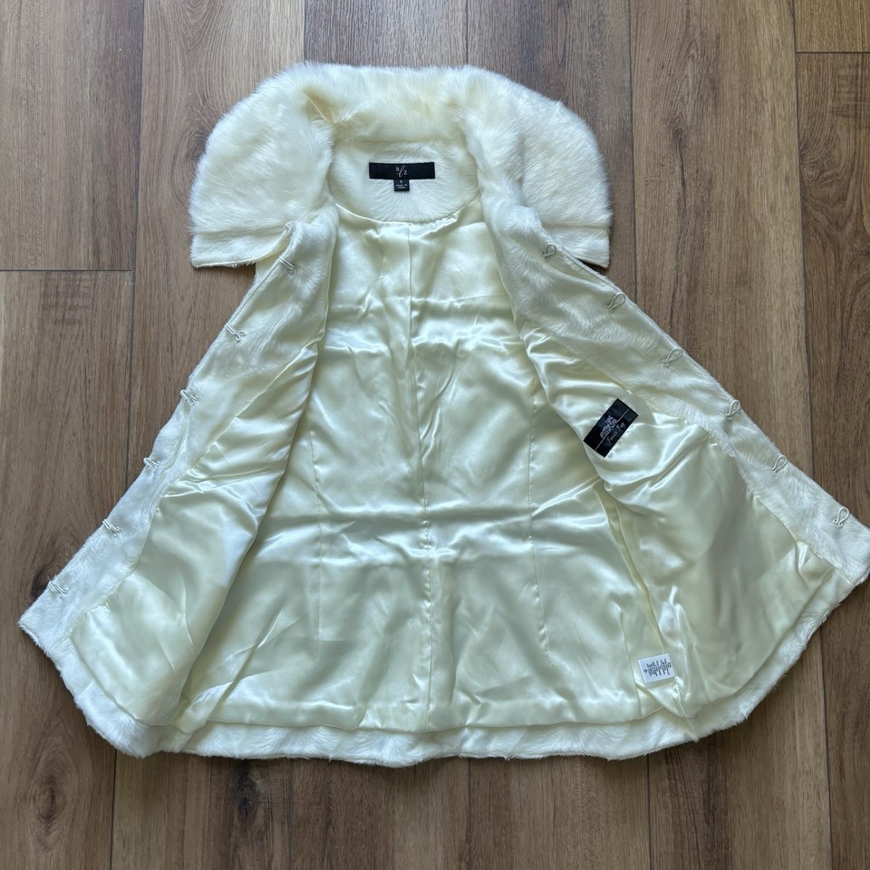 Rachel Zoe Faux Fur Ivory White Vest Vest Lined Snow Bunny Apres Ski ...