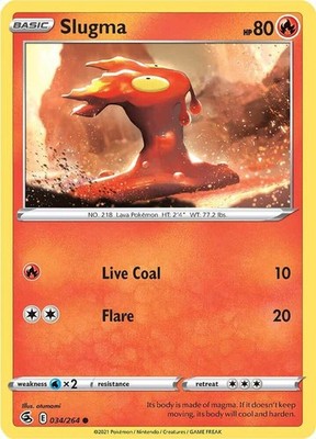 Pokémon TCG Slugma Fusion Strike 034/264 Common NM/M Fire Lava | eBay