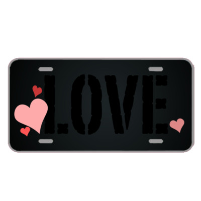 Custom Novelty License Plate With Love In Black Pink Hearts Design | eBay