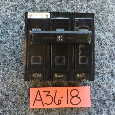 Eaton BAB3050H Bolt-On Circuit Breaker 3 Pole 50A 240V 50 Amp Type BA ...
