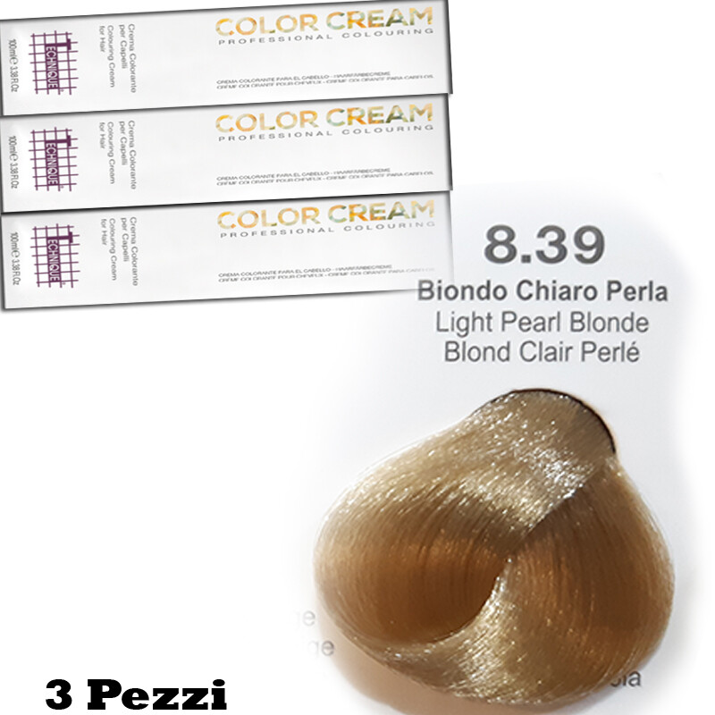COLORAZIONE COLOR CREAM 100ML 8.39 BIONDO CHIARO DORATO PERLA TECHNIQUE ...
