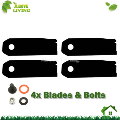 4 X Blades & Bolts Set Suits Victa 19" 20" Cut Models Mowers Blade Set ...