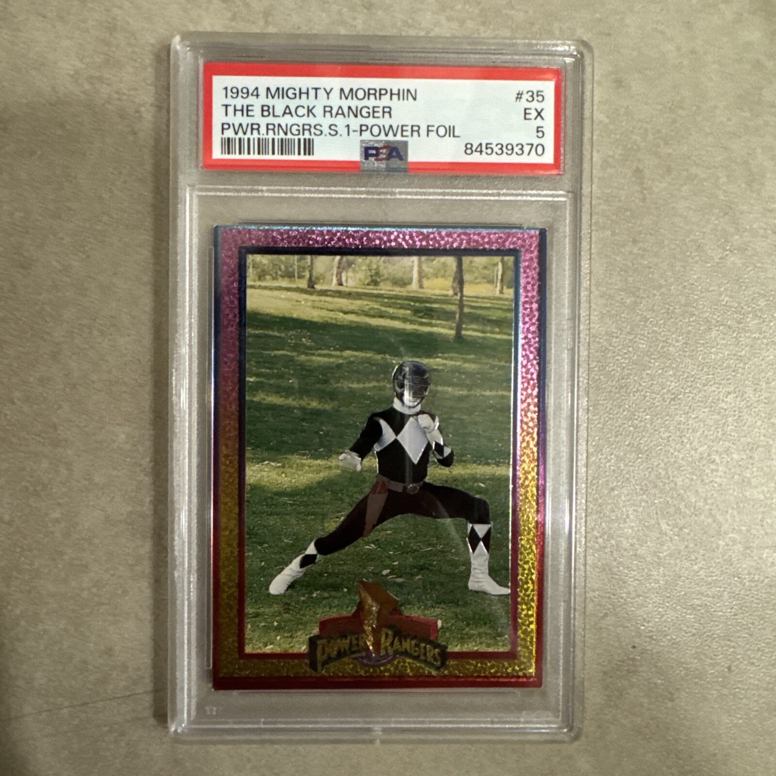 1994 MIGHTY MORPHIN POWER RANGERS SERIES 1 POWER FOIL PSA 8 Black ...