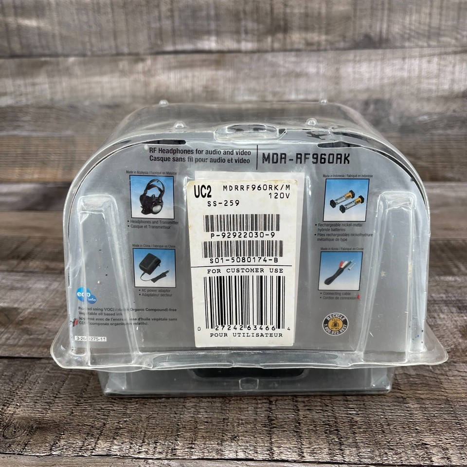 Sony Wireless Headphones 900MHz MDR-RF920RK Over The Ear RF Trans Up To ...