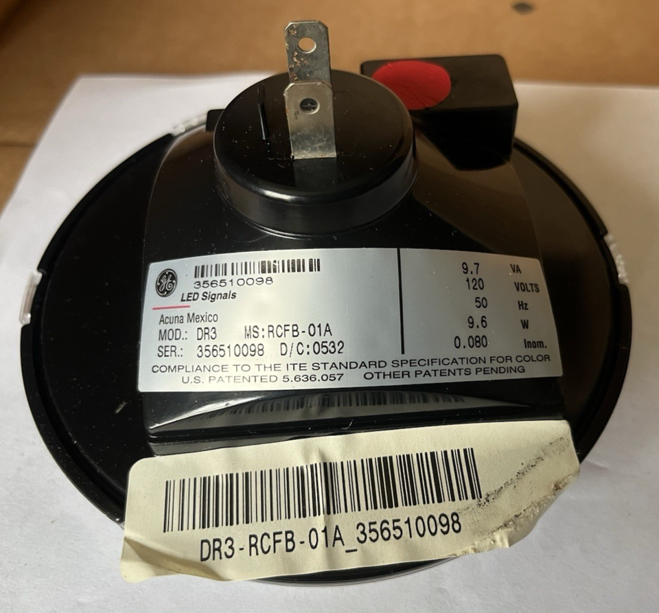 GE DR3-RCFB-01A 120V TRAFFIC SIGNAL RED HEAD LED MODULE FOR 3M AND ...