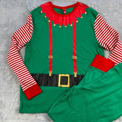 Wondershop Target Pajama Set Size XL Green Red Christmas Elf Pants Top ...