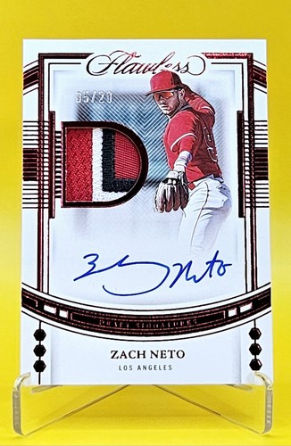 ZACH NETO RPA 2023 Flawless Draft Signatures 3 COLOR PATCH /20 Angels ...
