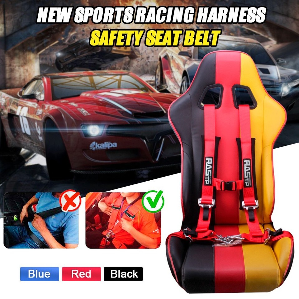 Red 2" 4-Point Racing Car Harness Quick Release Red Seat Belt ...
