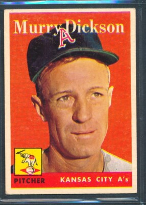 1958 Topps #349: MURRY DICKSON Kansas City Athletics ~ EX to EX-MT | eBay