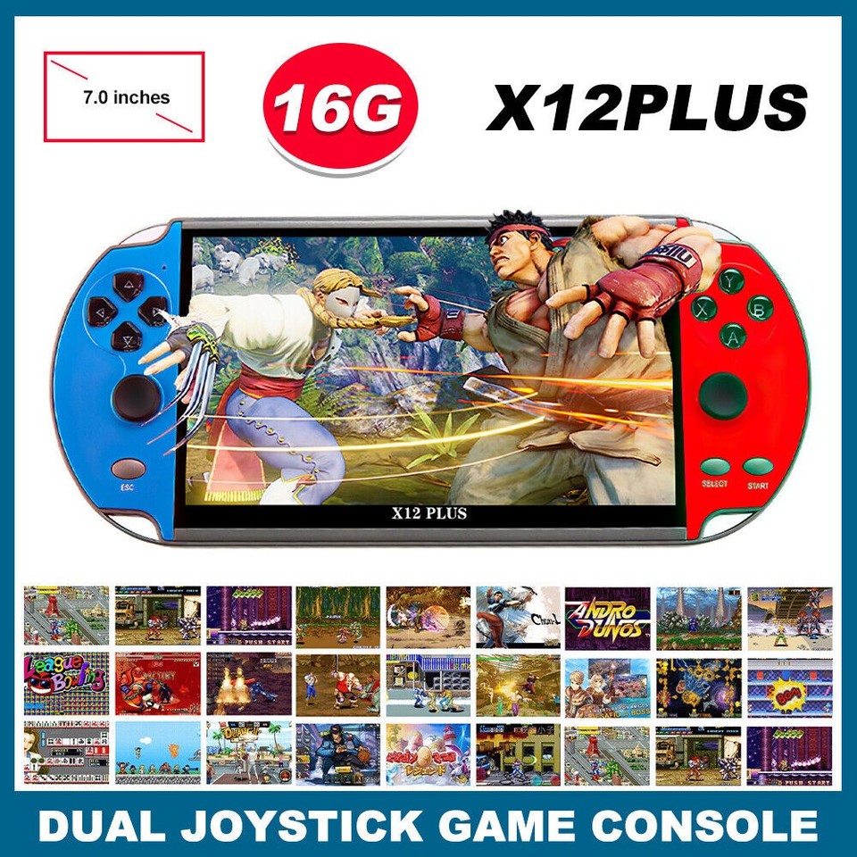 X12 Plus 7" Video Game Console 16GB Retro Handheld Portable 2000+ Built ...