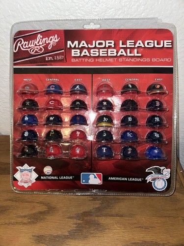 Vintage Rawlings MLB Baseball Mini Batting Helmets Standings Board Full ...