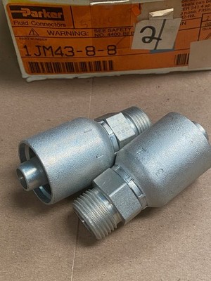 Hydraulic Crimp Connector Parker 1JM43-8-8 Box of 2 fittings 1JC43-8-8 ...