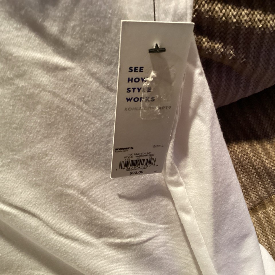 Apt. 9 "United In Love" Rainbow Tank Sz. L White Tank Top | eBay