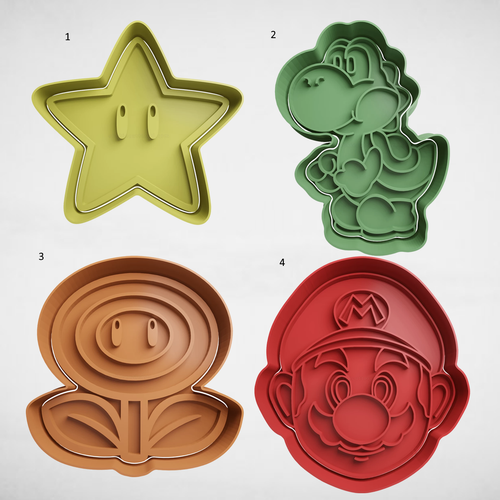 Super Mario Brothers Cookie Cutter Biscuit Fondant Baking Cake Embosser ...