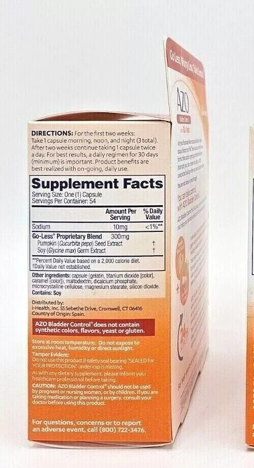 AZO Bladder Control with Go-Less, 54 Capsules 03/26+ New In Box ...