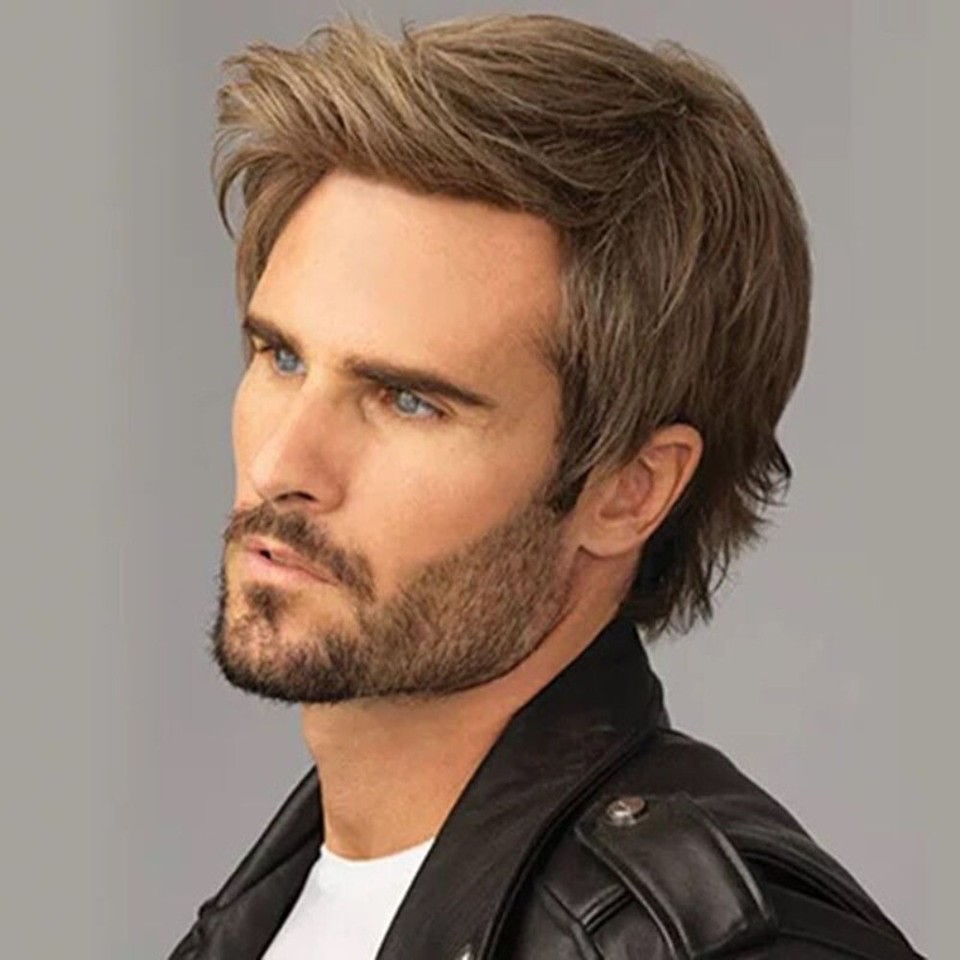 Men's Wig Short Straight Synthetic Wig Hair Fleeciness Realistic ...