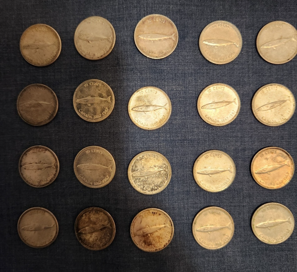 Lot of (20) 1967 Canadian dimes. Canada. Mackerel. Silver. | eBay