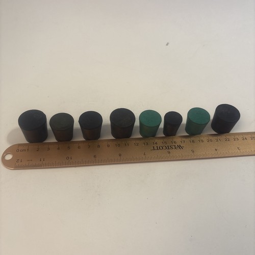 Lot of 8 Solid Rubber Stoppers Bungs Assorted Sizes # 1, 3, 5 Premium ...