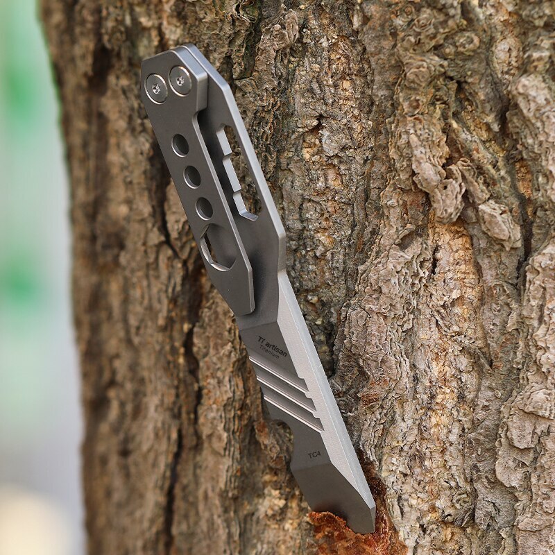 Mini Pry Bar Crowbar Titanium Multifunction EDC Tool Opener for Camping ...